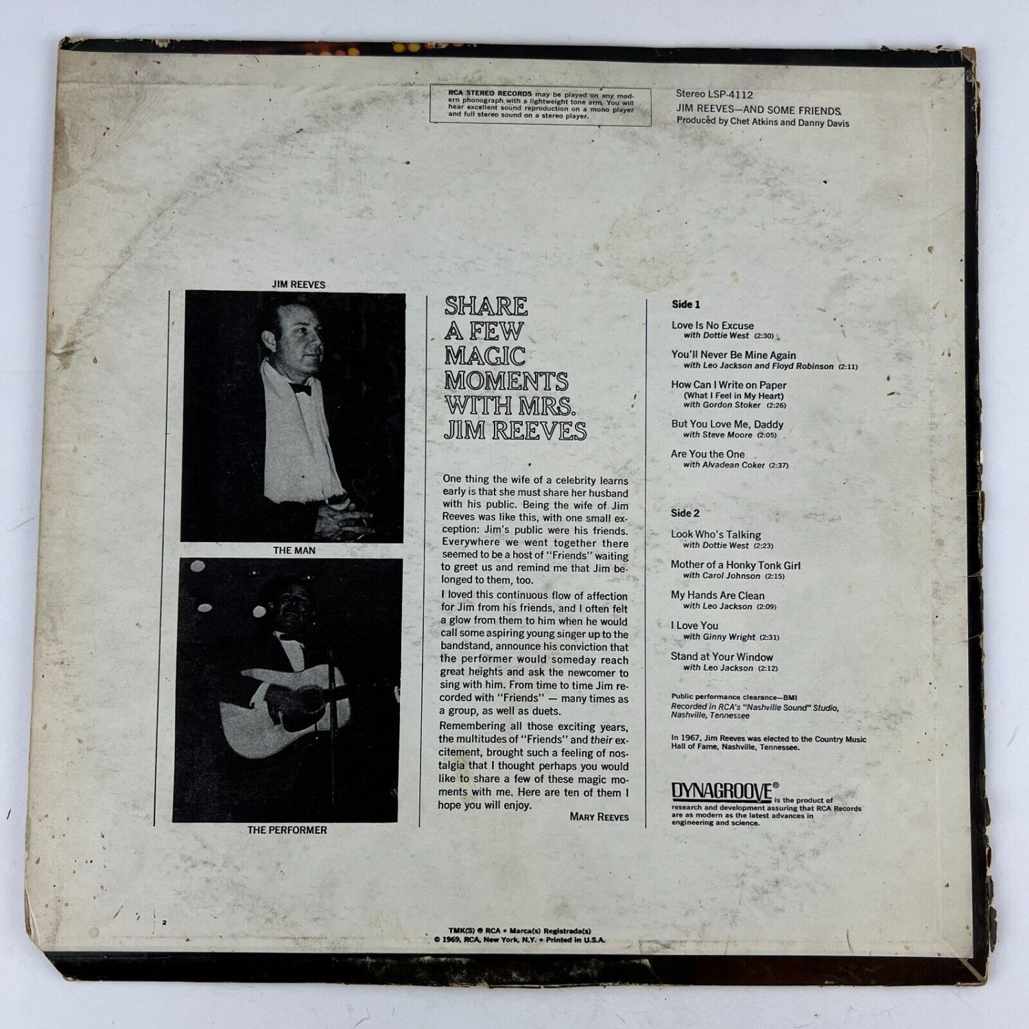 Jim Reeves – And Some Friends Vinyl LP Record Album LSP-4112