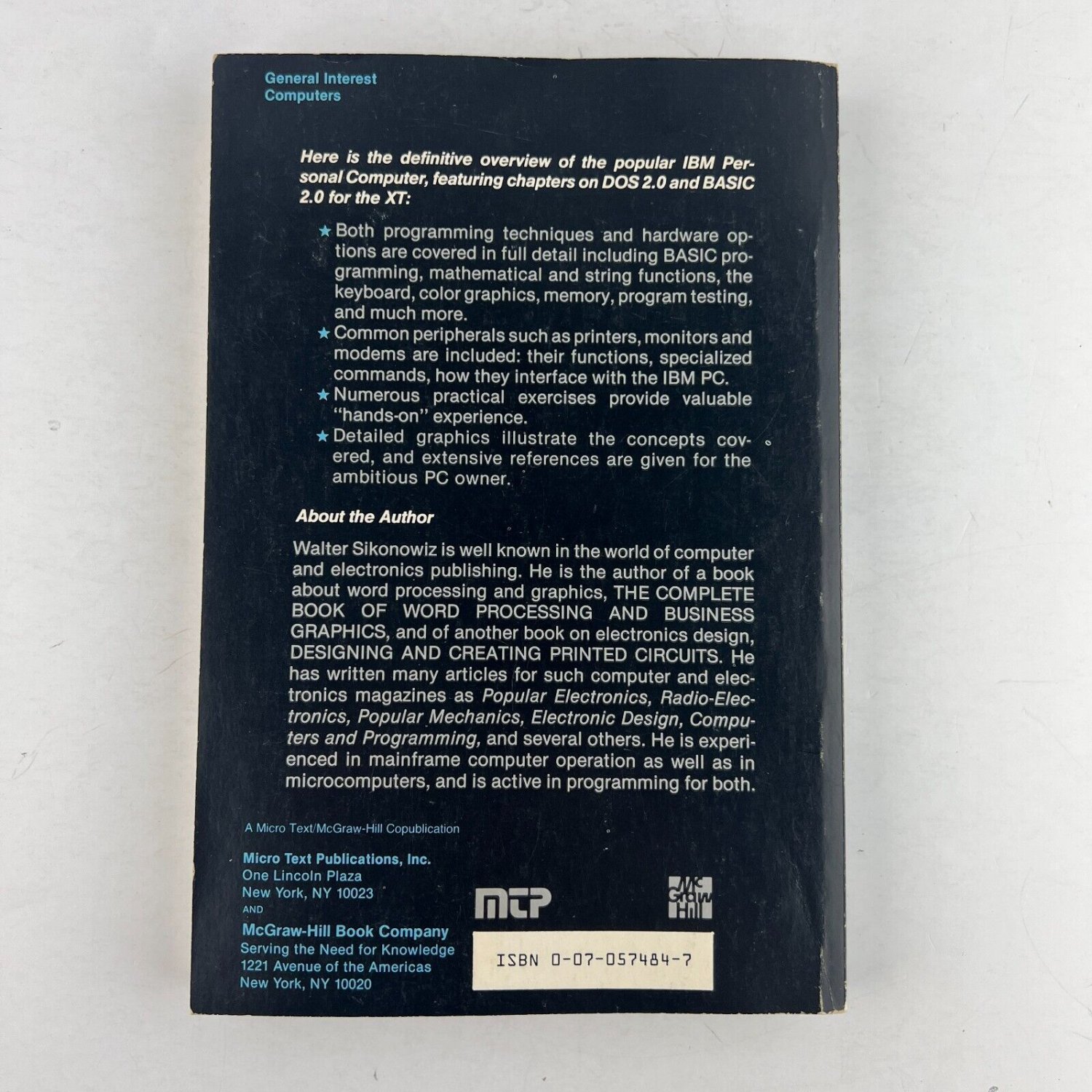 Guide to IBM Personal Computer McGraw-Hill Paperback 1983 Walter Sikonowiz