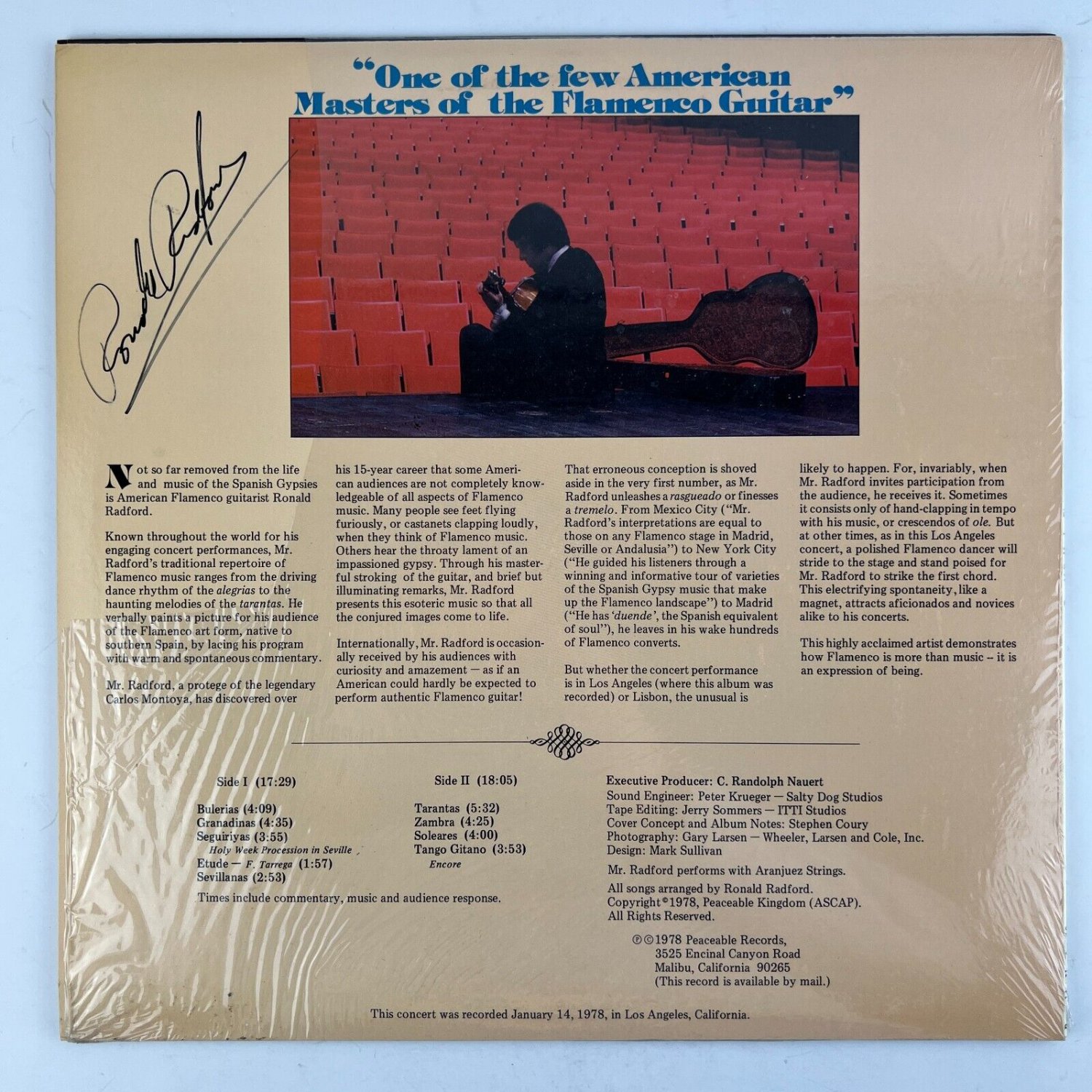 Ronald Radford - Flamenco Guitar In Concert Vinyl LP Record Album ...