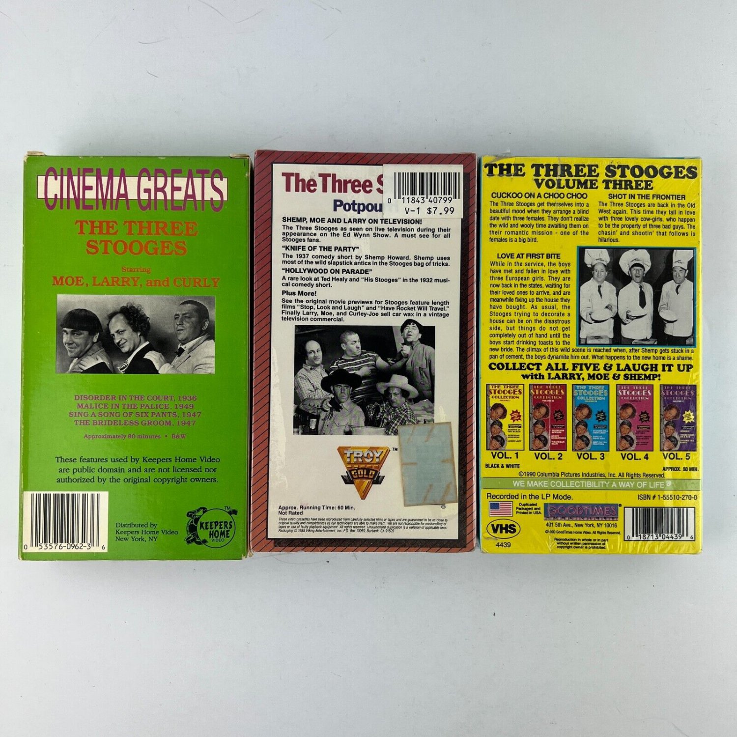 The Three Stooges VHS Video Tape Lot #2