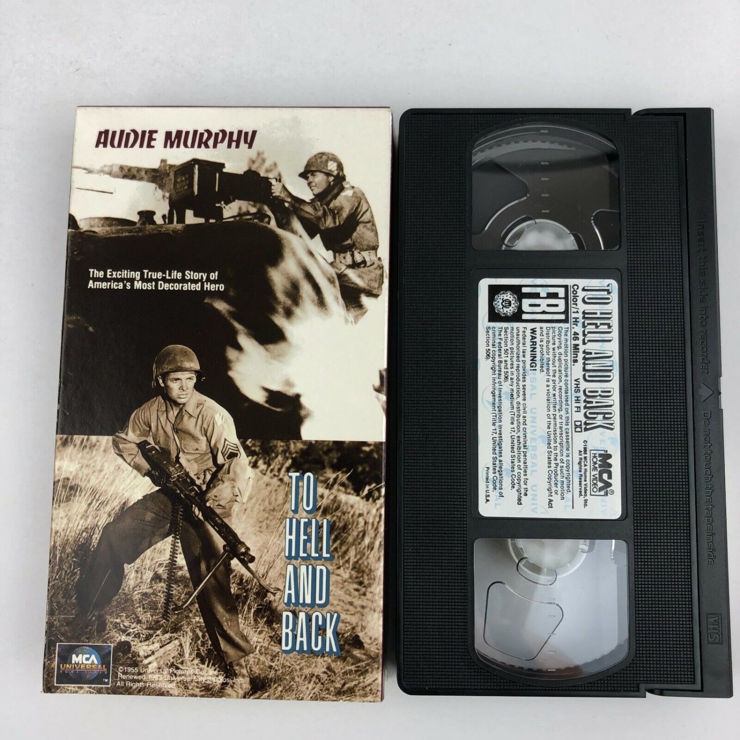 To Hell And Back VHS Video Tape Audie Murphy, Marshall Thompson WWII Classic