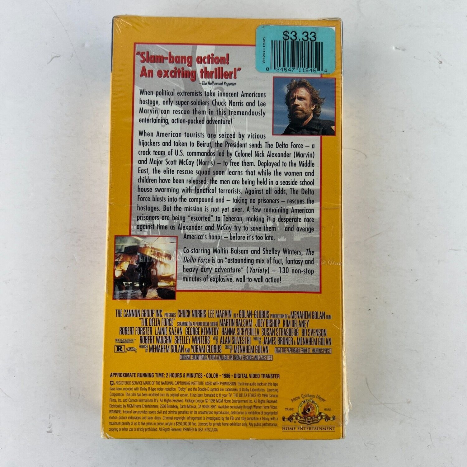The Delta Force VHS Video Tape Chuck Norris, Lee Marvin
