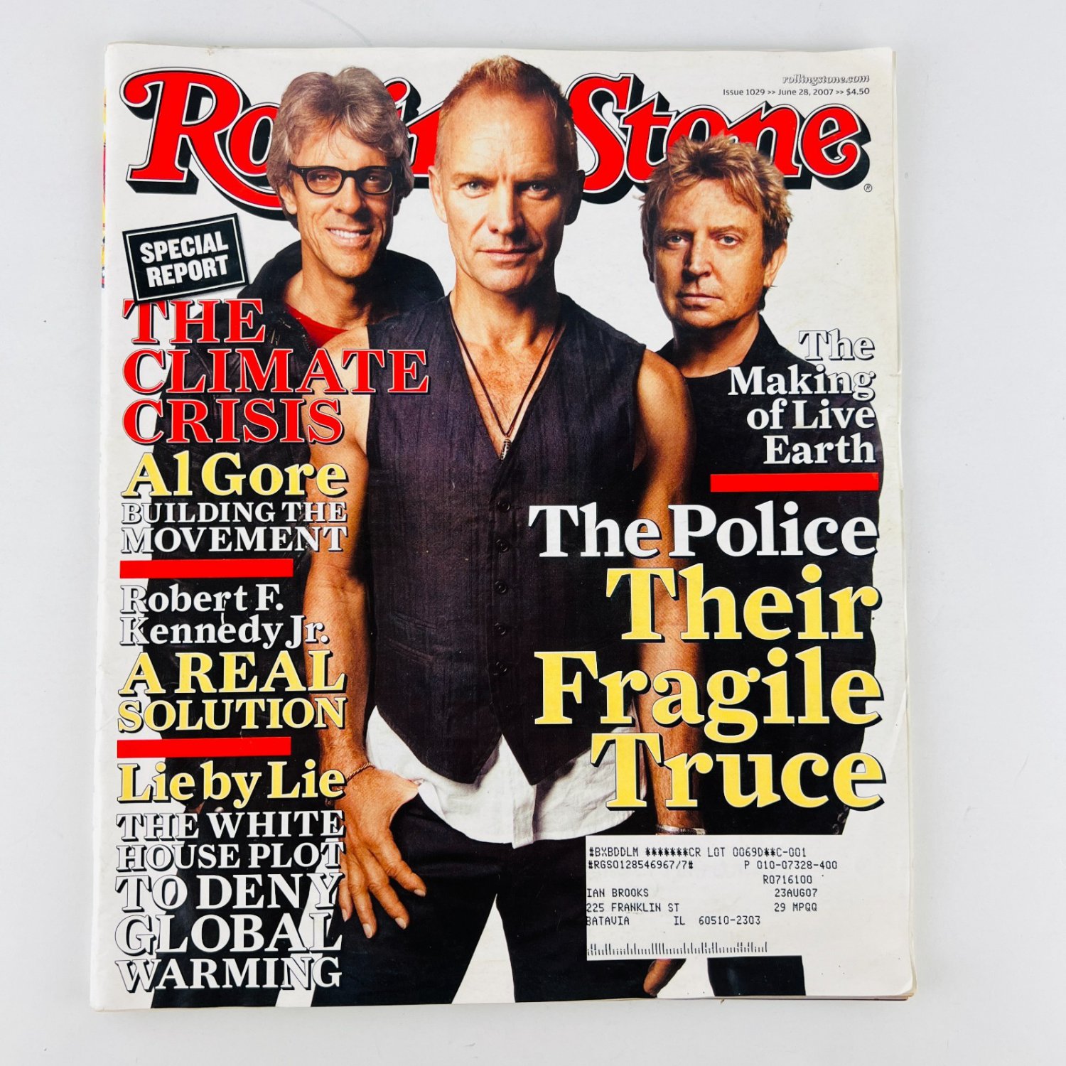 Rolling Stone Magazine The Police Sting Issue # 1029 June 28, 2007