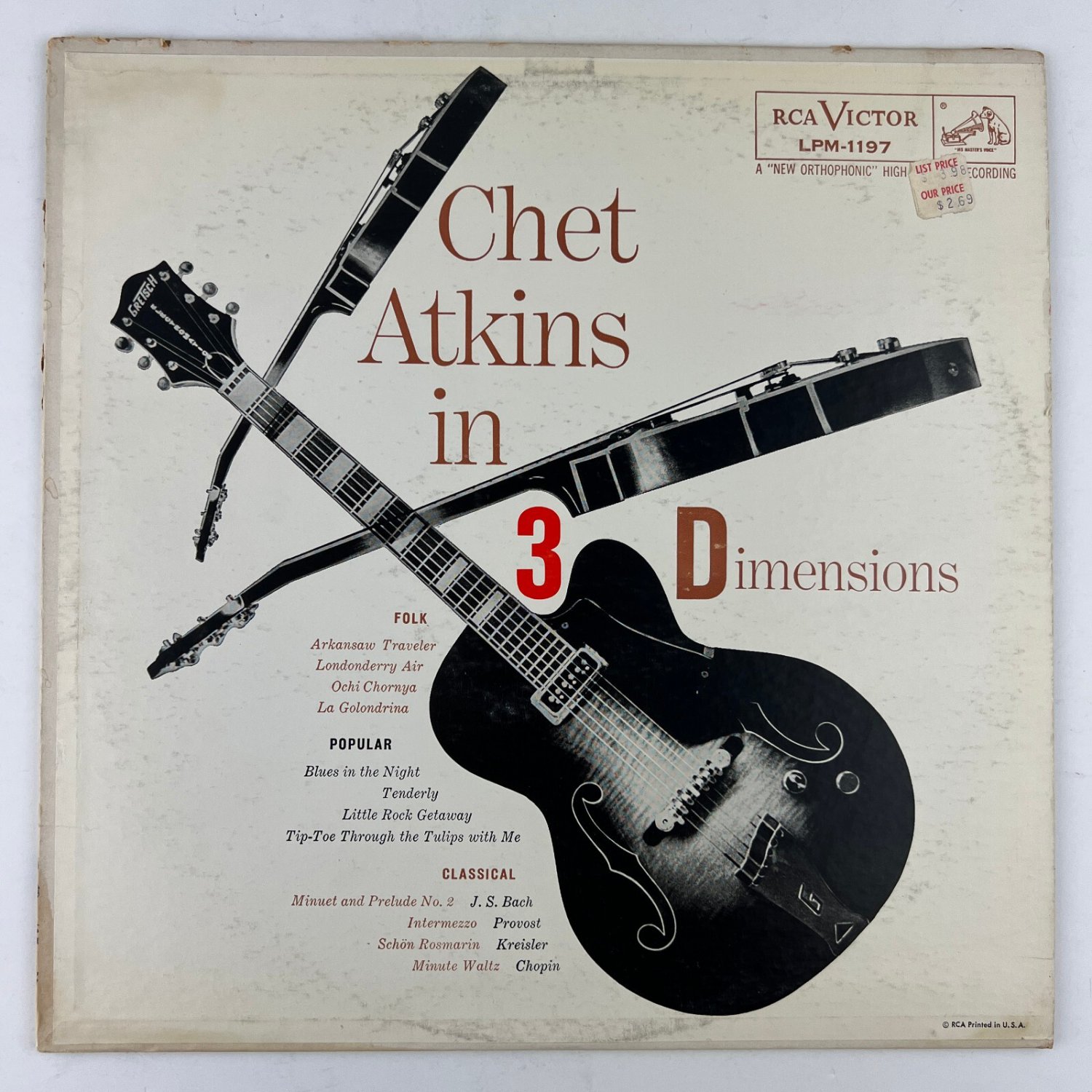 Chet Atkins In Three Dimensions Vinyl LP Record Album MONO LPM-1197