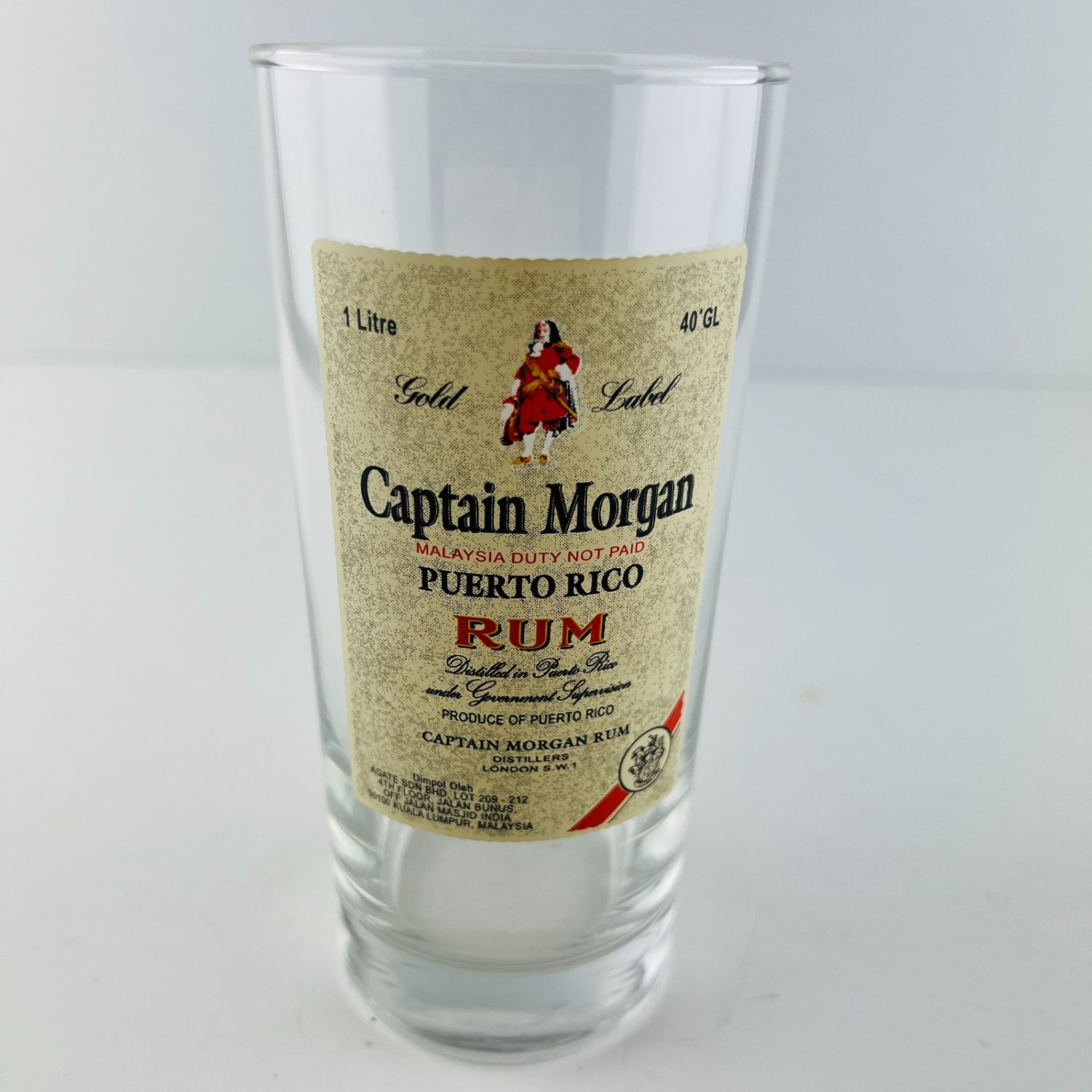 Captain Morgan Puerto Rico Gold Label Original Rum 6.25" Tall Drinking ...