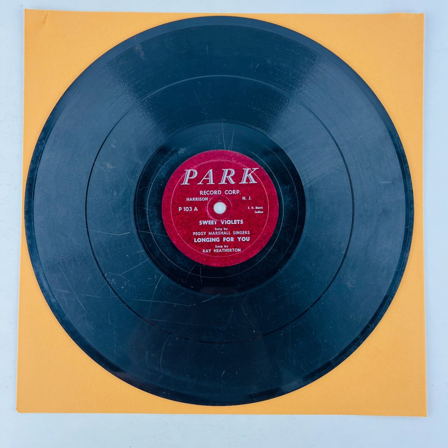 Various Artist Sampler – 78RPM Park Record 78 RPM Shellac Vinyl #1