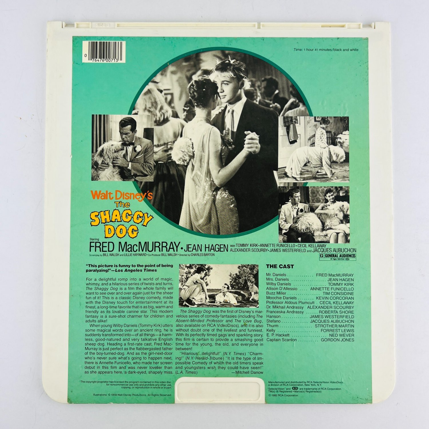 Walt Disney - The Shaggy Dog CED Videodisc 1959 SelectaVision