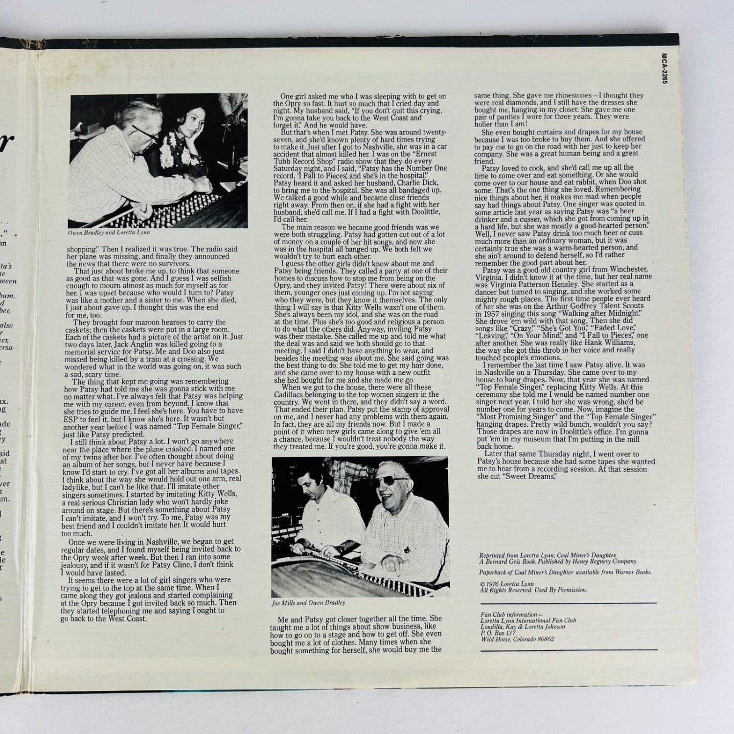 Loretta Lynn – I Remember Patsy Vinyl LP Record Album PROMO MCA-2265