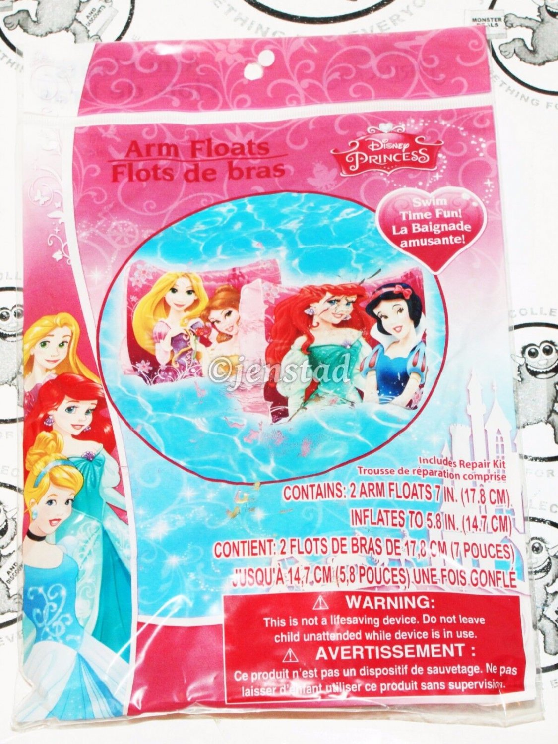 2 LOT - DISNEY PRINCESS SWIM ARM FLOATS & SURF BOARD RIDER FOR POOL ...