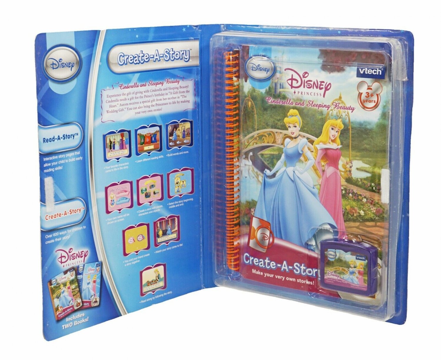 Disney Cinderella & Sleeping Beauty - 2 Books & Cartridge Vtech Create ...
