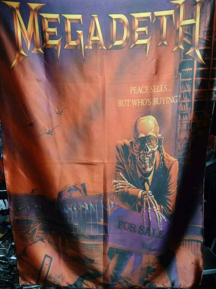 MEGADETH Peace Sells FLAG CLOTH POSTER WALL TAPESTRYAN BANNER CD Thrash ...