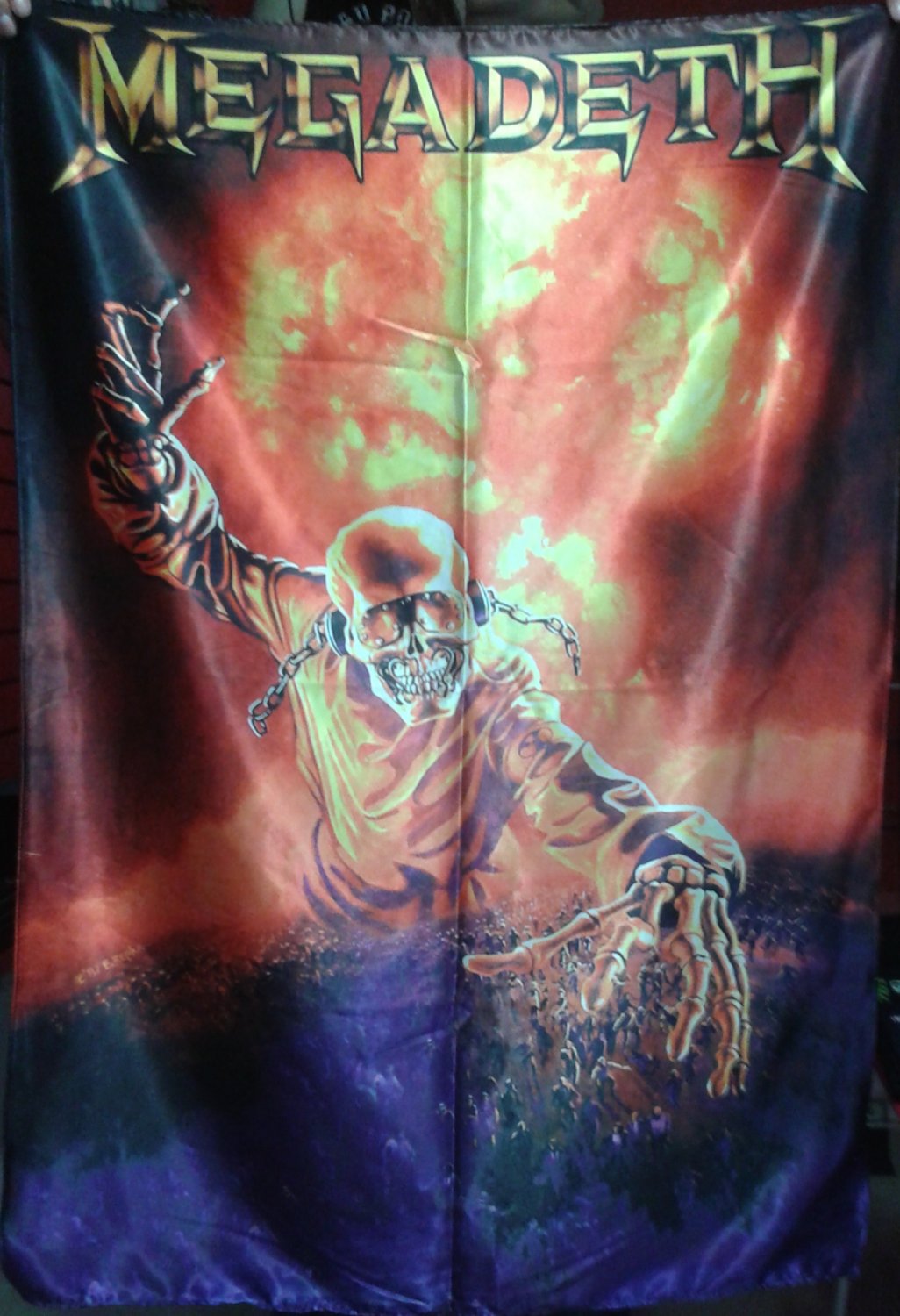 MEGADETH Vic Rattlehead FLAG CLOTH POSTER WALL TAPESTRYAN BANNER Thrash
