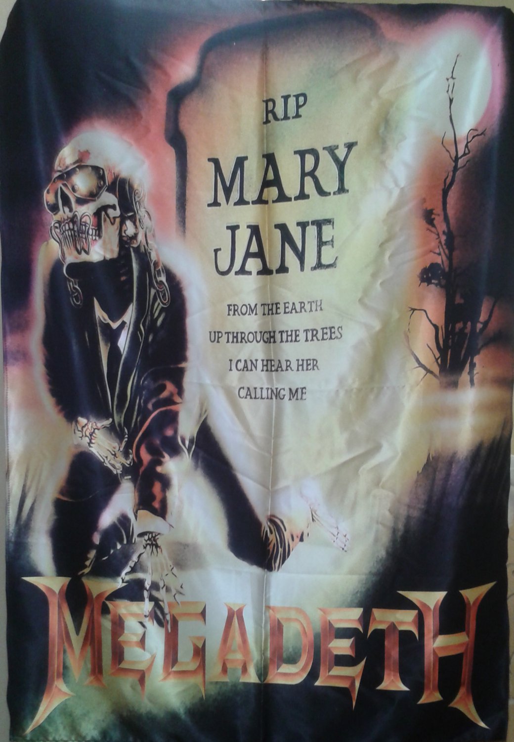 MEGADETH Mary Jane FLAG CLOTH POSTER WALL TAPESTRYAN BANNER Thrash