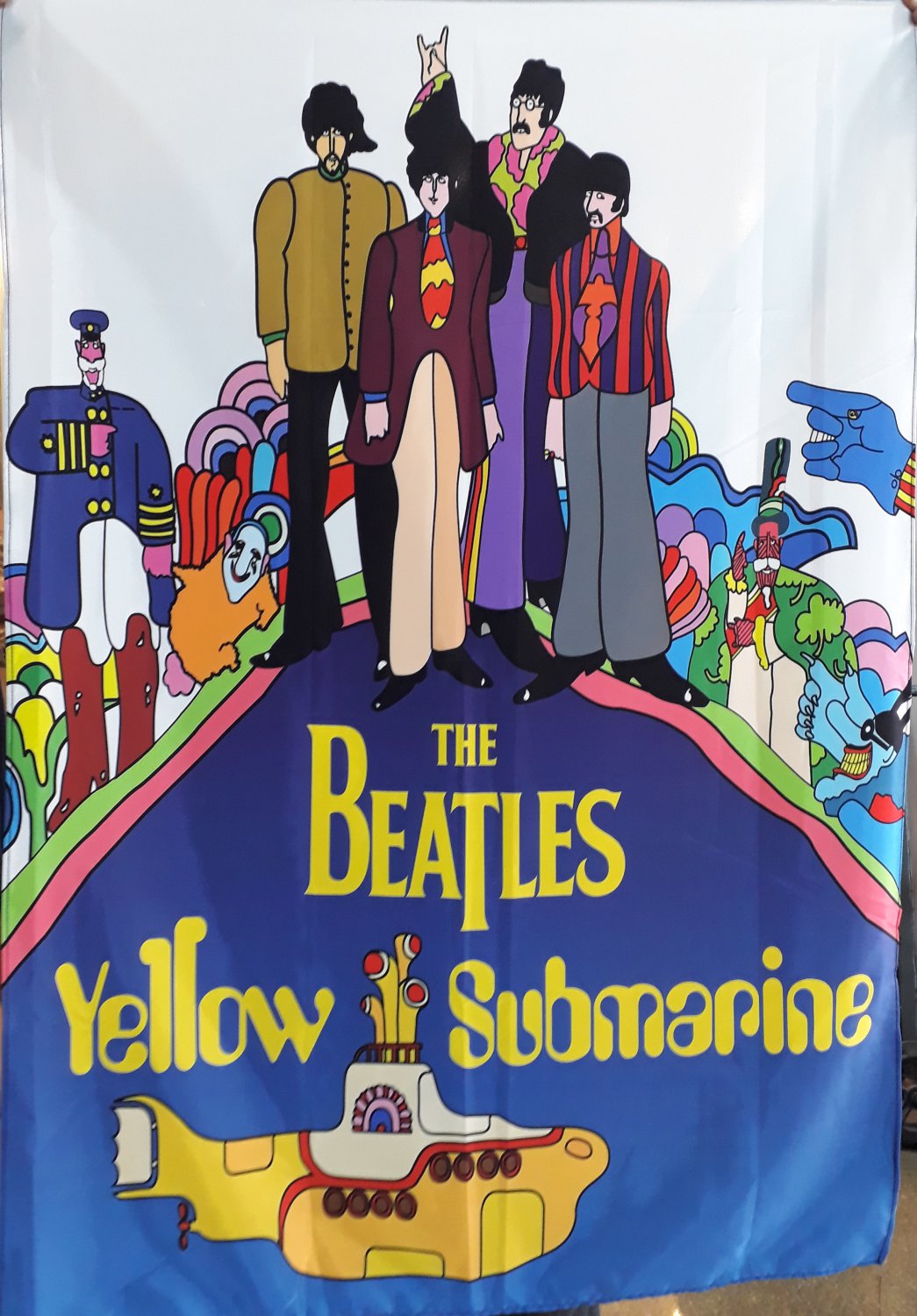 THE BEATLES Yellow Submarine 2 FLAG CLOTH POSTER WALL TAPESTRY BANNER CD LP