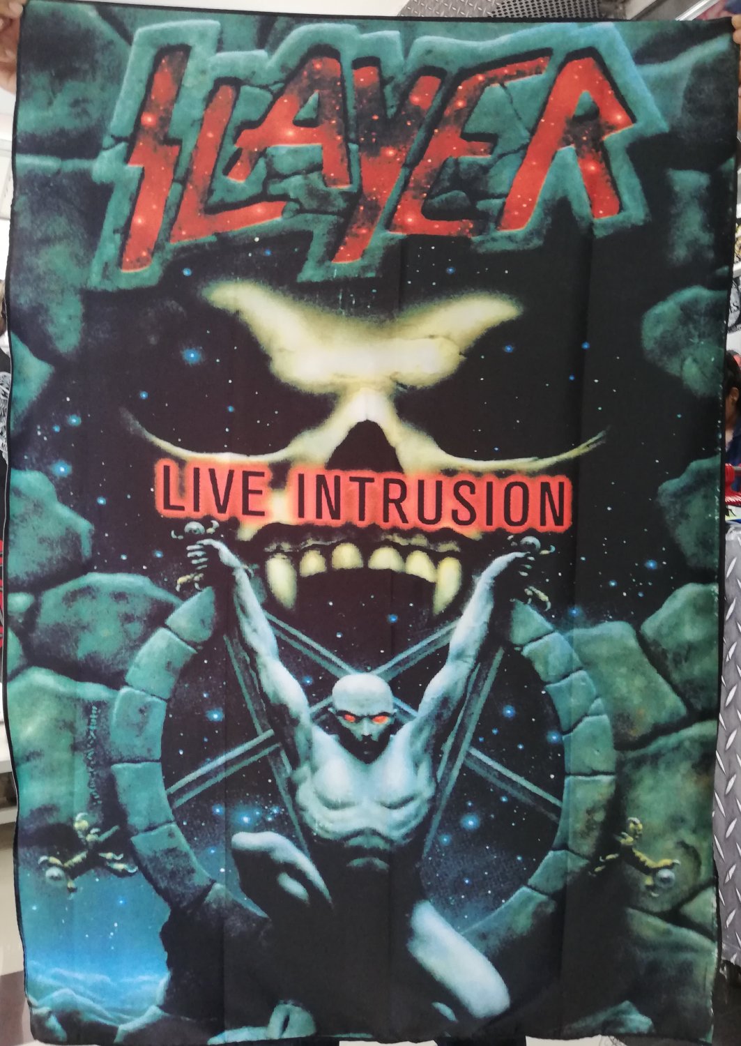 SLAYER Live Intrusion FLAG CLOTH POSTER WALL TAPESTRY BANNER CD Thrash ...