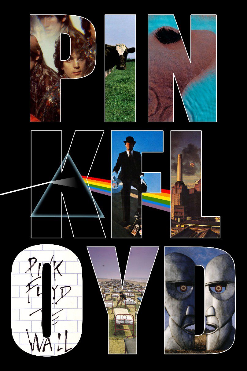 PINK FLOYD Collage Band Name FLAG CLOTH POSTER WALL TAPESTRY CD ...