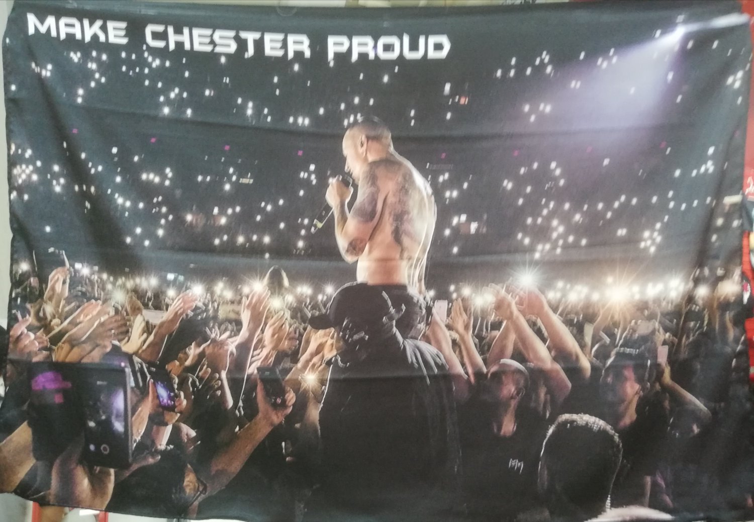 LINKIN PARK Make Chester Proud FLAG CLOTH POSTER TAPESTRY BANNER CD Nu ...