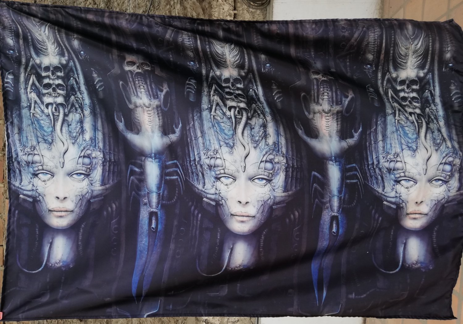 H.R. GIGER Li II FLAG CLOTH POSTER WALL TAPESTRY Alien Prometheus
