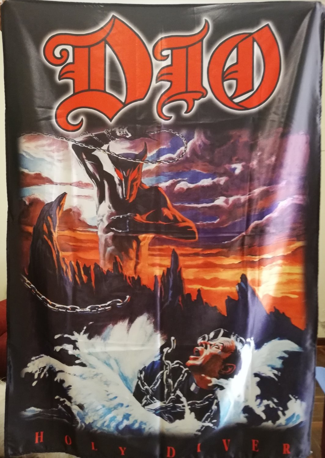 DIO Holy Diver FLAG CLOTH POSTER WALL TAPESTRY BANNER CD Hard Rock