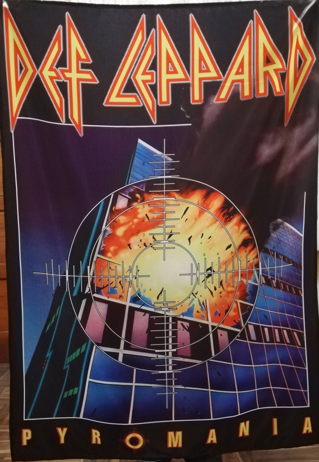 DEF LEPPARD Pyromania FLAG CLOTH POSTER WALL TAPESTRY BANNER CD Hard Rock