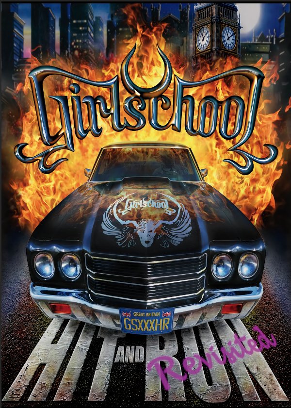GIRLSCHOOL Hit and Run Revisited FLAG CLOTH POSTER CD HEAVY METAL