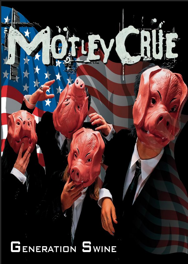 MOTLEY CRUE Generation Swine FLAG BANNER CLOTH POSTER Glam Metal Hard Rock