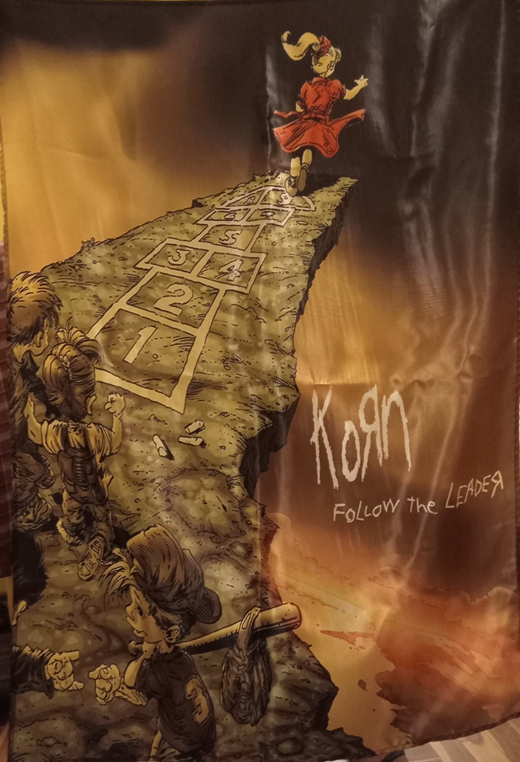 KORN Follow the Leader FLAG CLOTH POSTER WALL TAPESTRY BANNER CD Nu Metal
