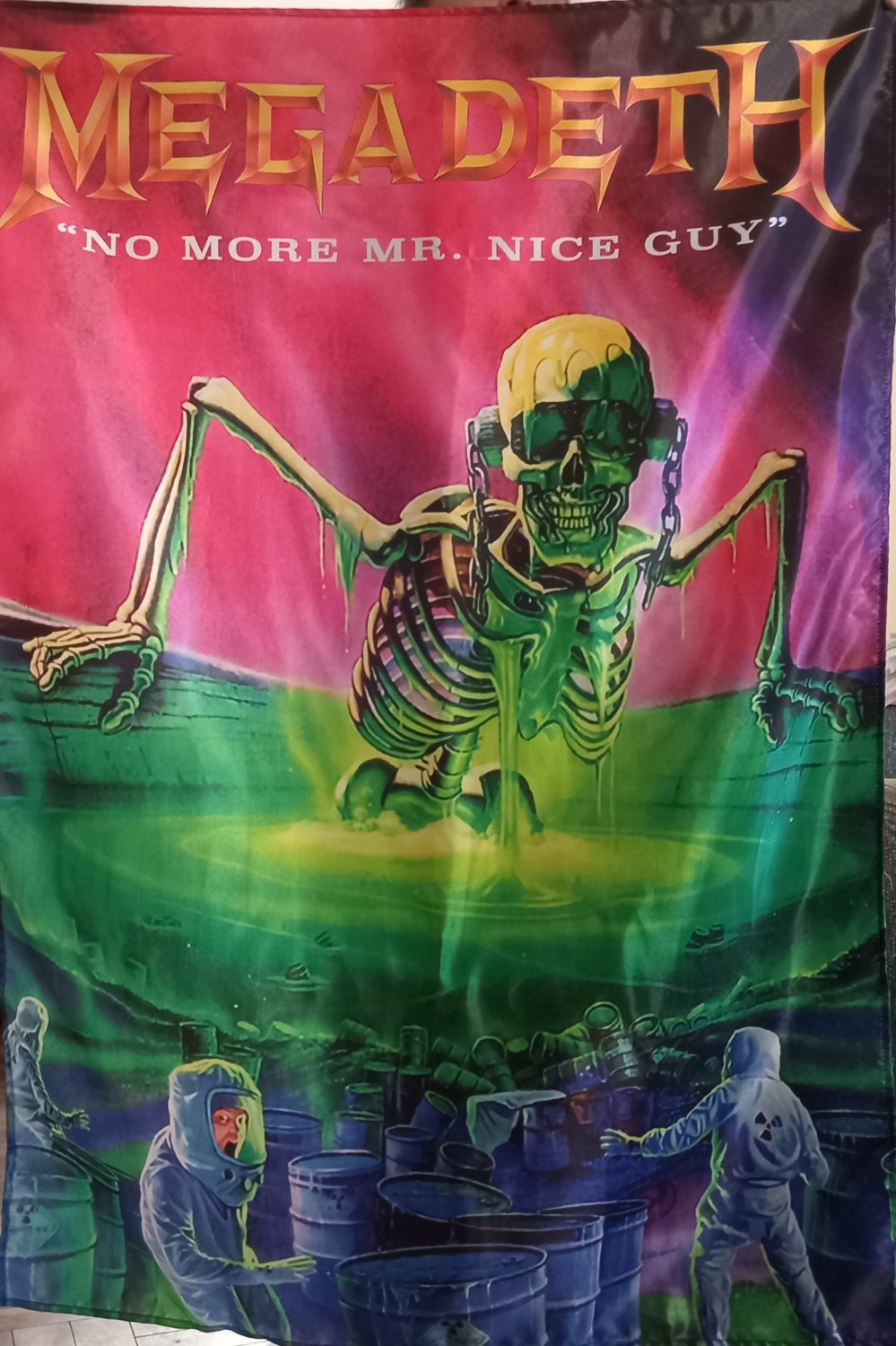 MEGADETH No More Mr. Nice Guy FLAG CLOTH POSTER WALL TAPESTRY BANNER ...