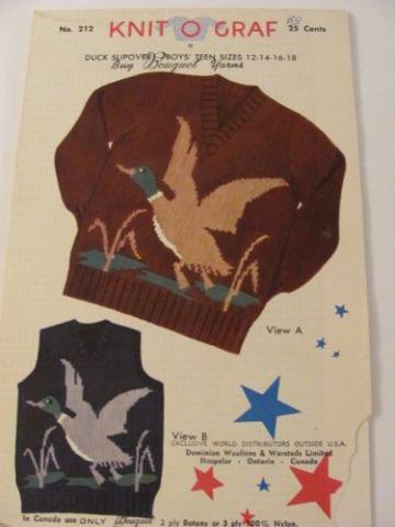 Knit O Graph Ducks Sweater and Vest Knitting Pattern Size 12 to 18