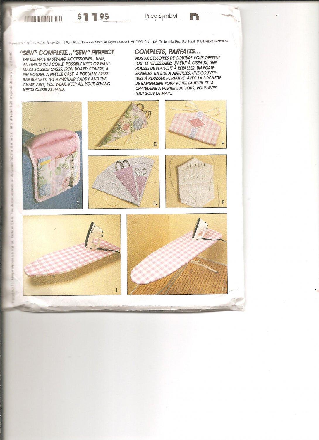 McCalls2013 Sew Complete Sew Perfect, Sewing Room Accessories Pattern