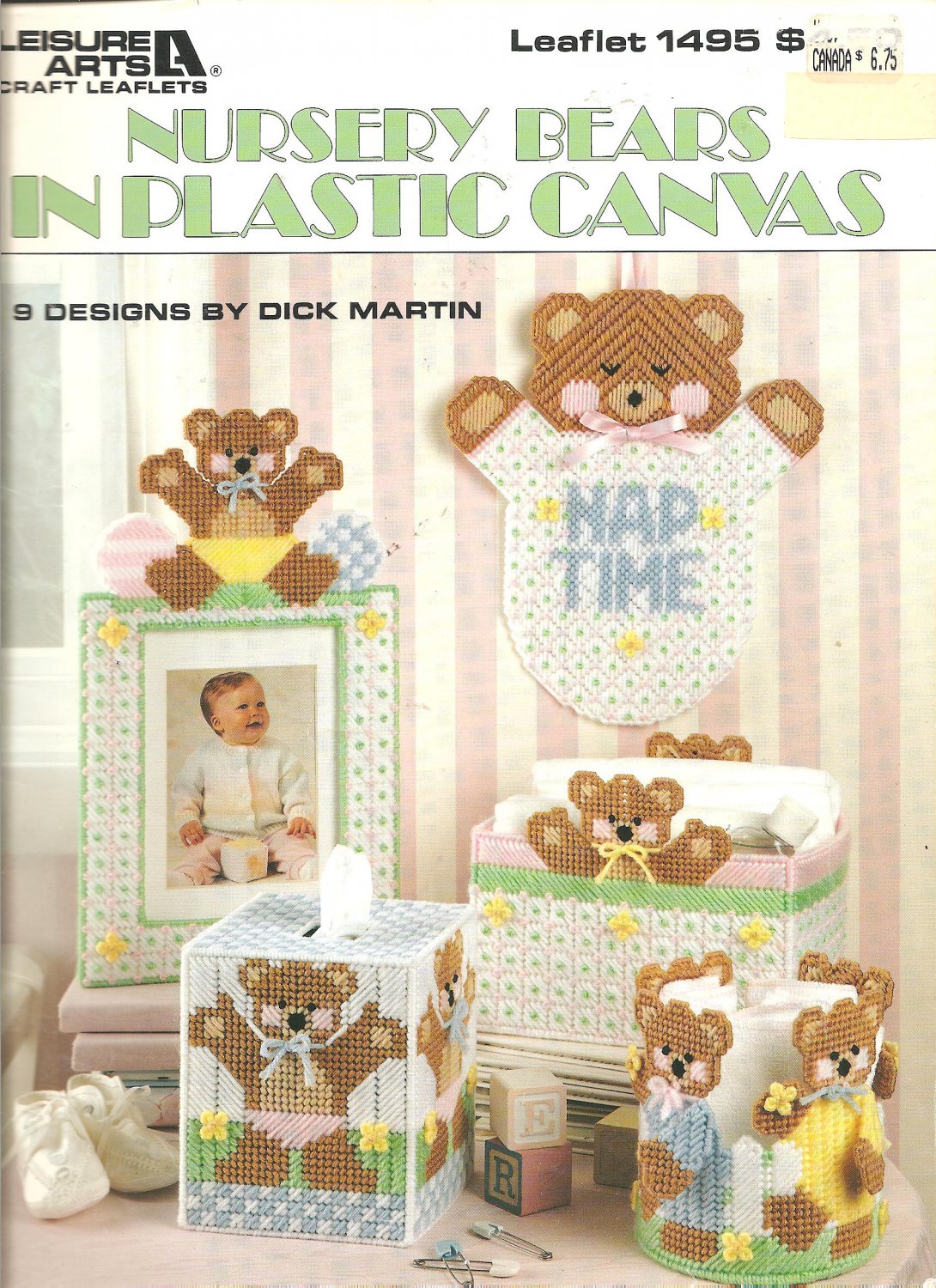 Baby Nursery Bears, Plastic Canvas Patterns, Leisure arts 1495
