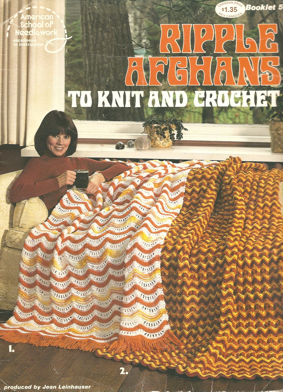 Ripple Afghans to Knit and Crochet Patterns Circa 1978