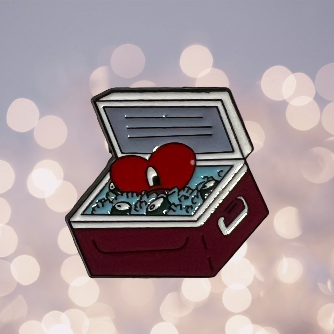 Bad Bunny Enamel Pin (Hottest Heart in Iced Cooler)