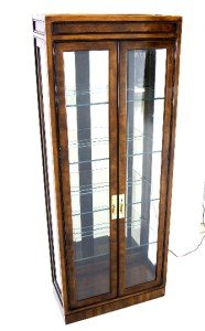 Modern Walnut Display Case Curio Cabinet Drexel
