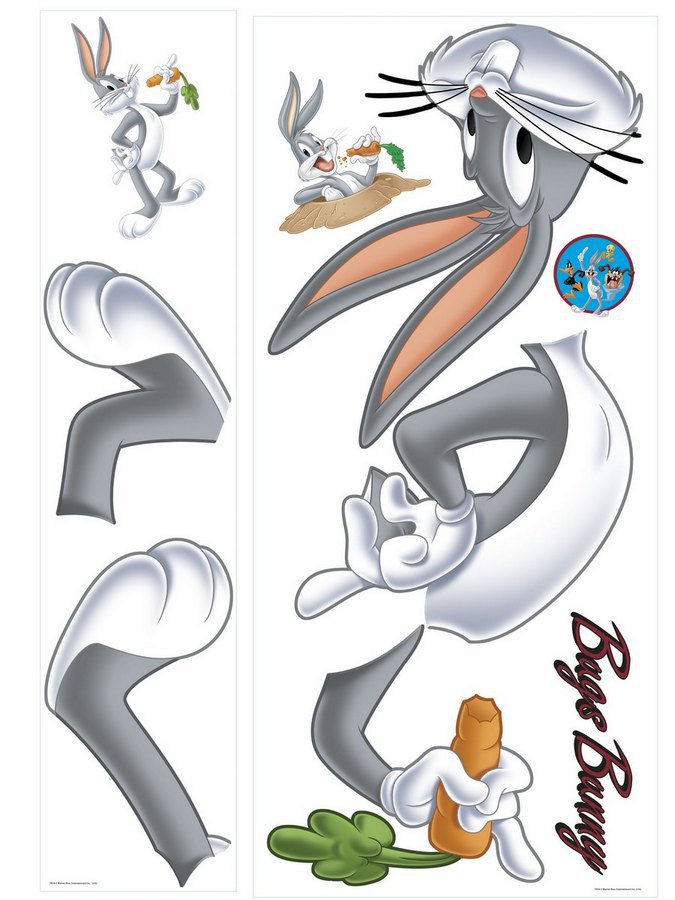 Looney Tunes - Bugs Bunny Giant Wall Decal - Art Stickers Room Decor