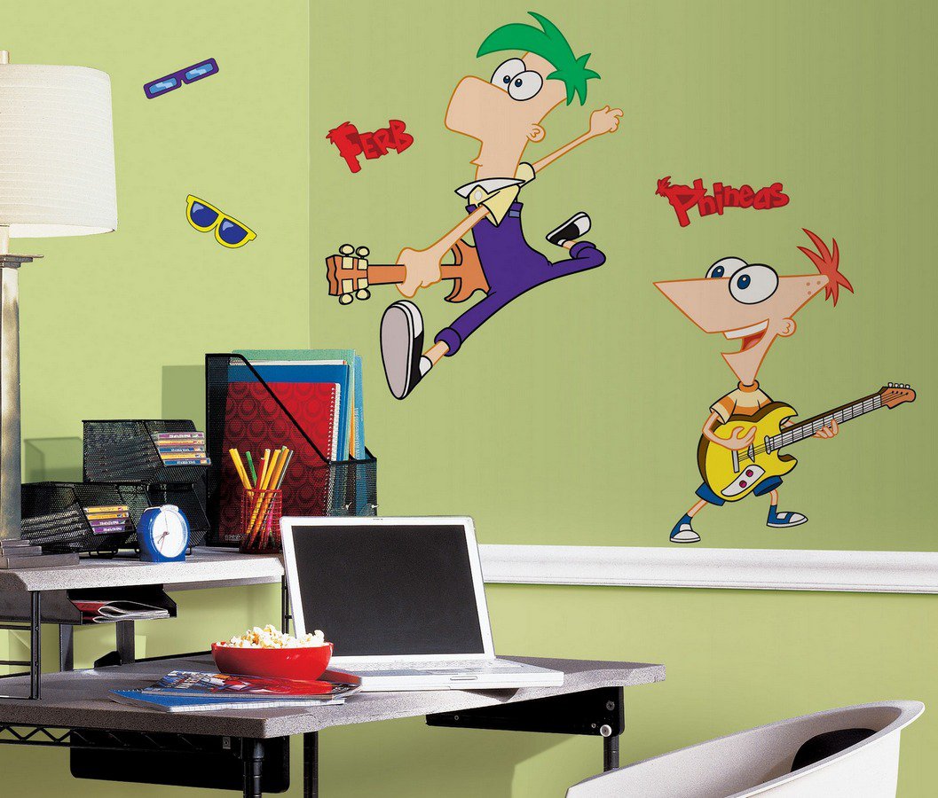 Phineas & Ferb Giant Wall Decal - Art Stickers Room Decor