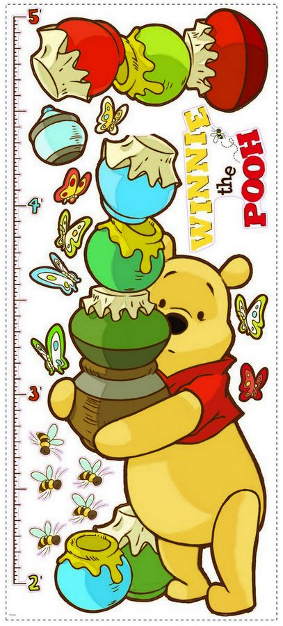 Pooh Growth Chart - Winnie the Pooh Wall Decals - Vinyl Art Stickers ...