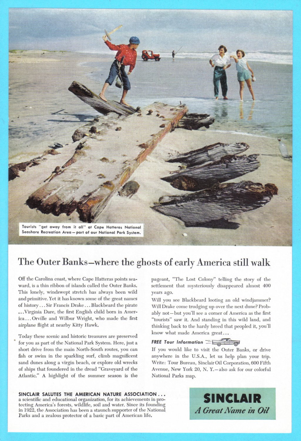 1957 SINCLAIR OIL Vintage Print Ad