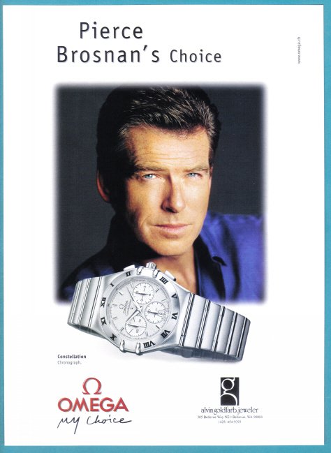 OMEGA WATCH Pierce Brosnan 2000 Magazine Print Ad
