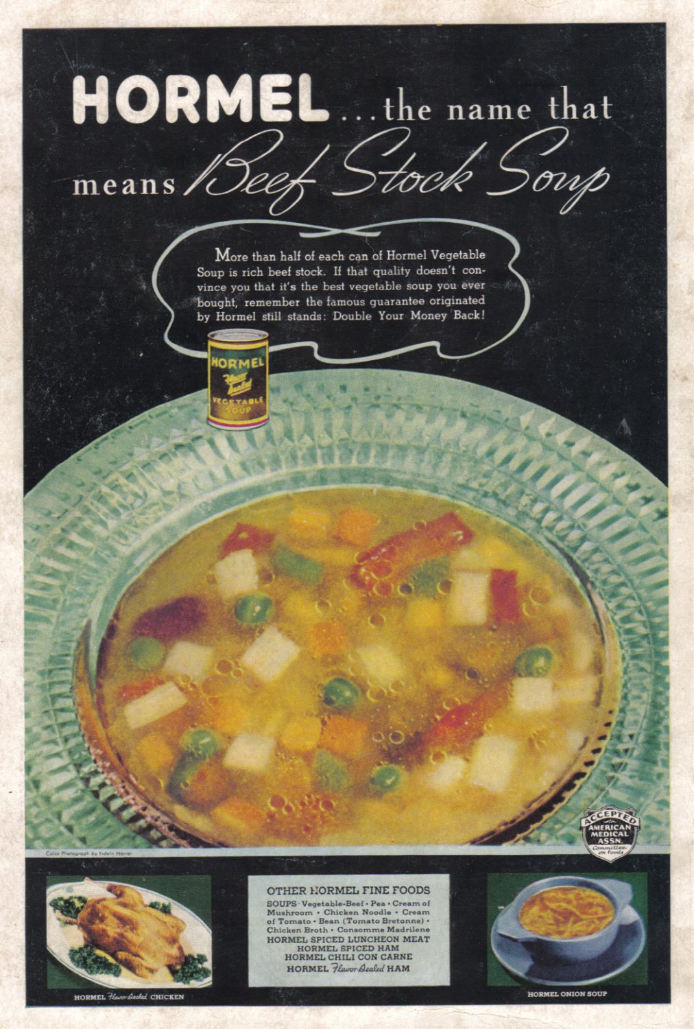 1938 HORMEL Soup Vintage Magazine Print Ad