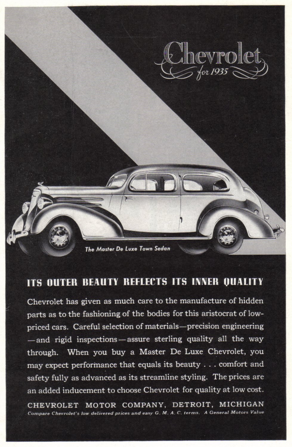 1935 CHEVROLET Vintage Auto Print Ad
