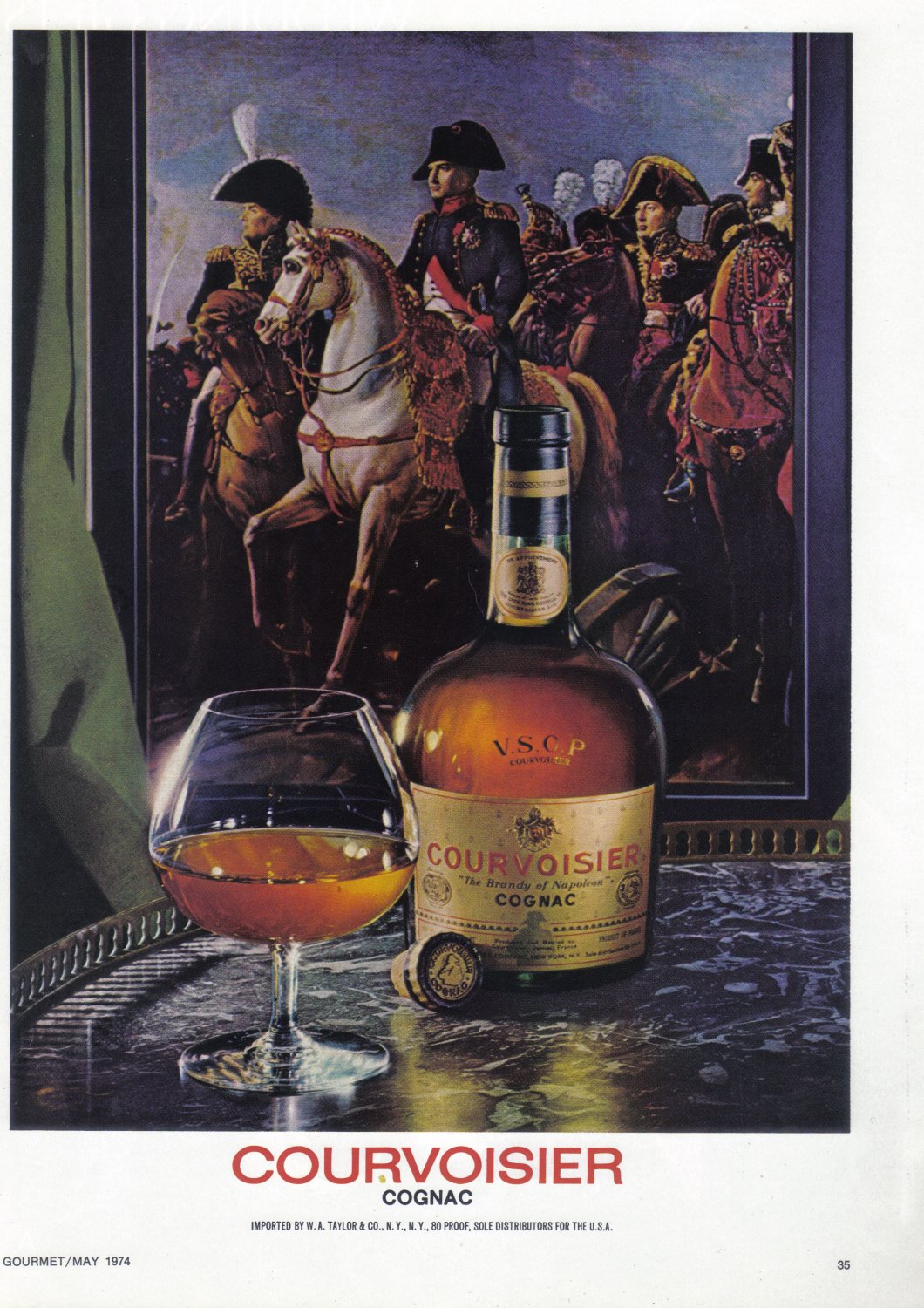 1974 COGNAC Courvoisier Vintage Print Ad