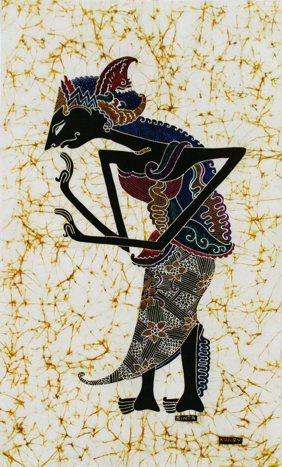 Original Batik Art Painting on Cotton Fabric, 'Wayang Kulit' By Khairy ...