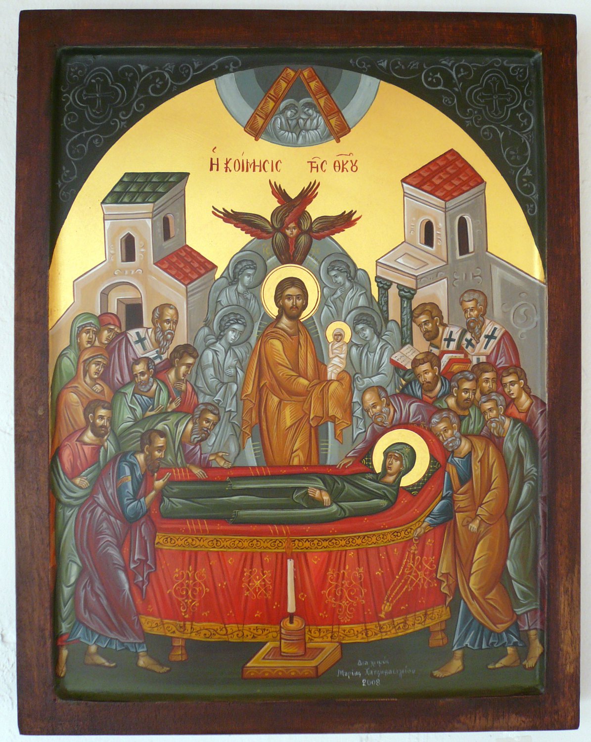 Dormition of the Virgin Mary Byzantine Handpainted Icon