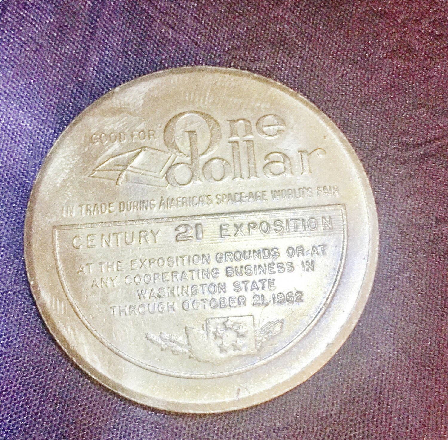 1962 SEATTLE World's Fair Century 21 Exposition Dollar Token Space ...