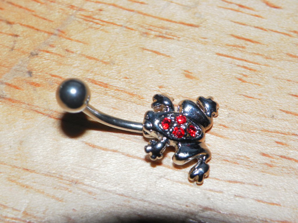 Frog Red CZ Gems Navel 445