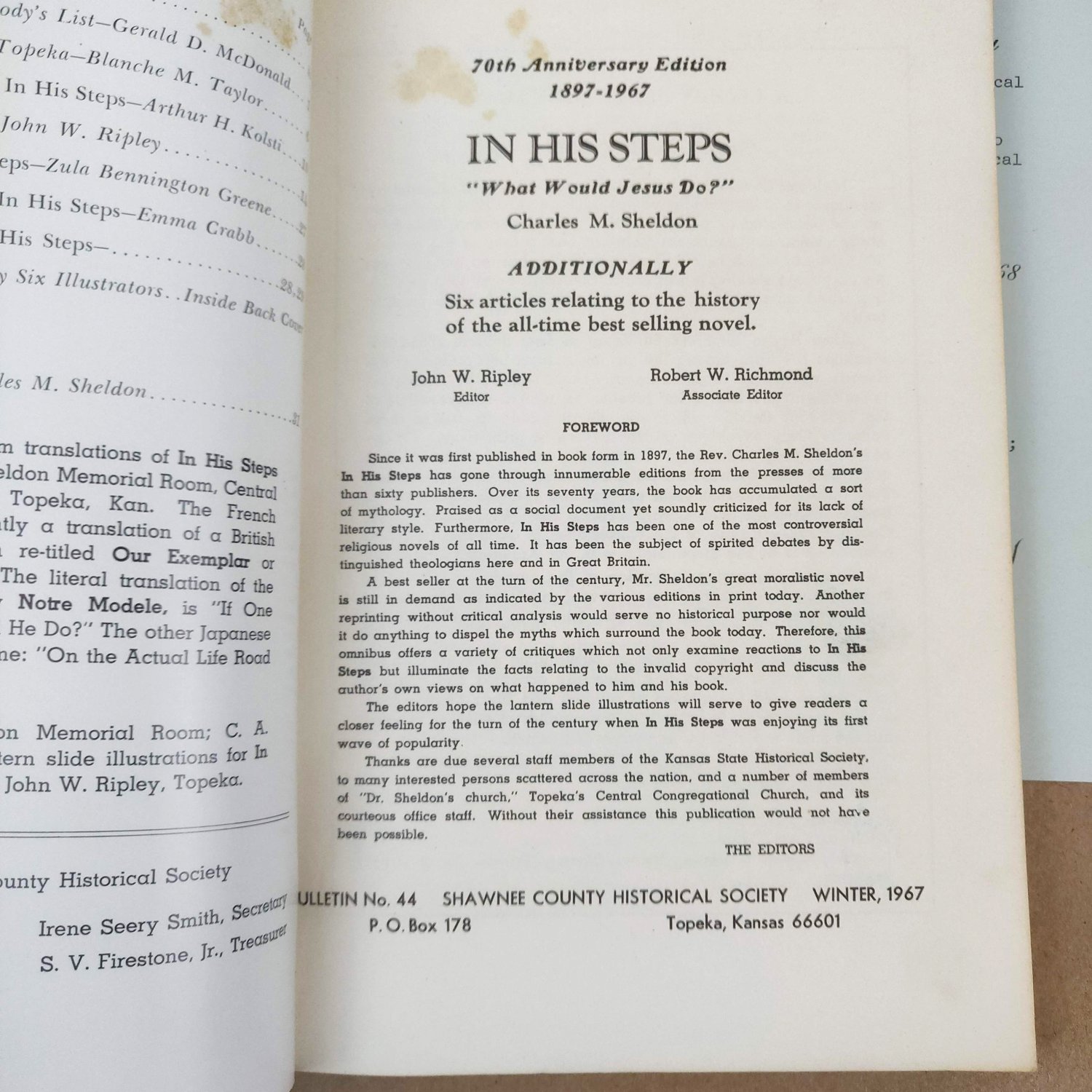 In His Steps by Charles Monroe Sheldon