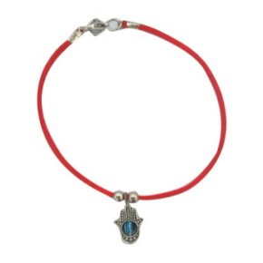20 cm set of twelve red string bracelets with shimmering stones