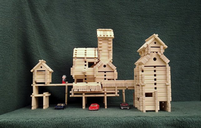 Wood Building Toy, 344 piece hardwood block set, educational toy ...