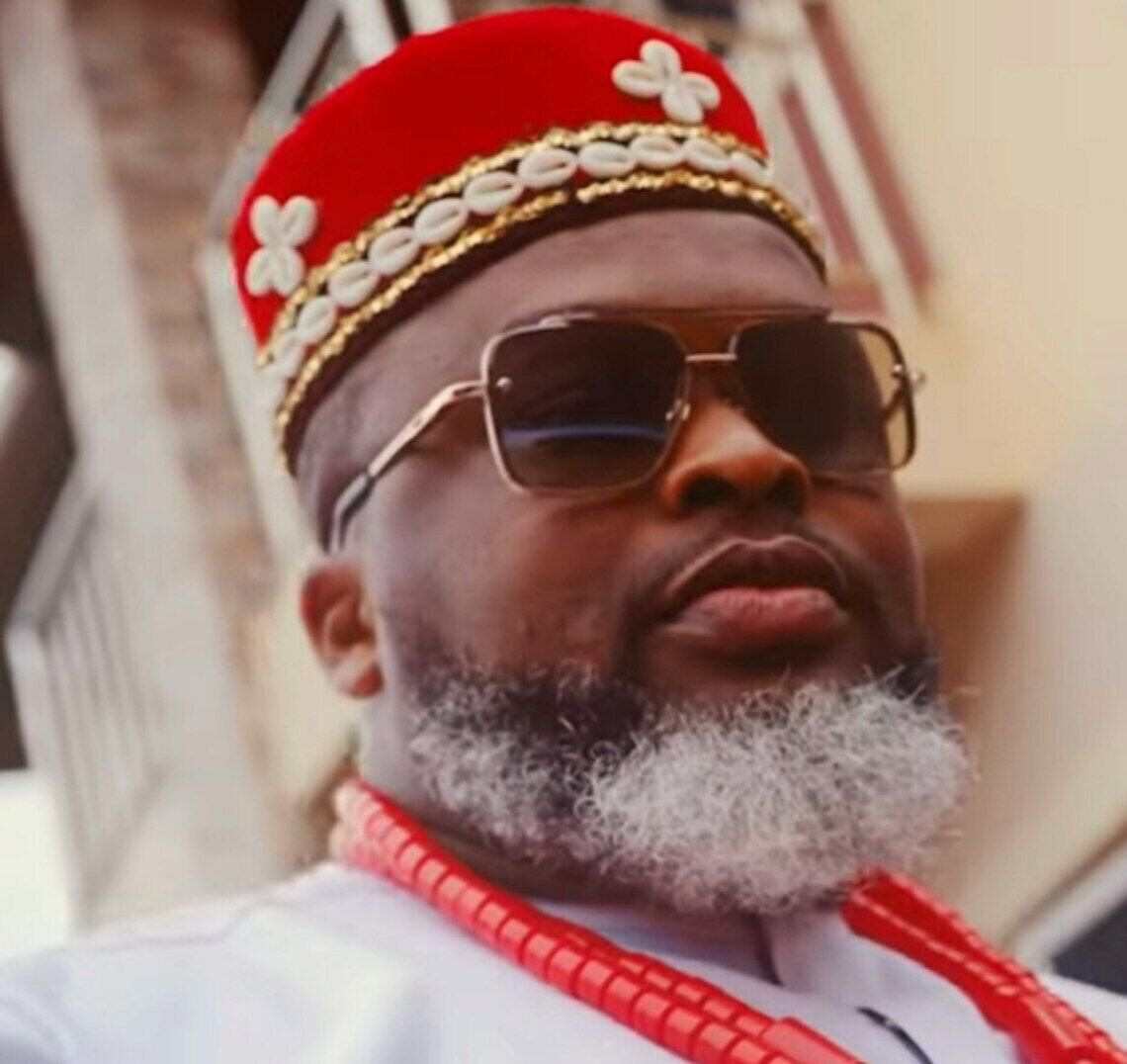 Traditional Igbo Red kufi Velvet Hat With Cowries. Larry Gaga style ...